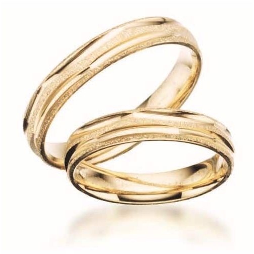 Vielsesringe - Guldringe 8-14kt. blank/rustik i 4mm H24