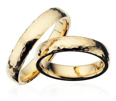 Vielsesringe - Guldringe 8-14kt. hamret m/u sten M333-6